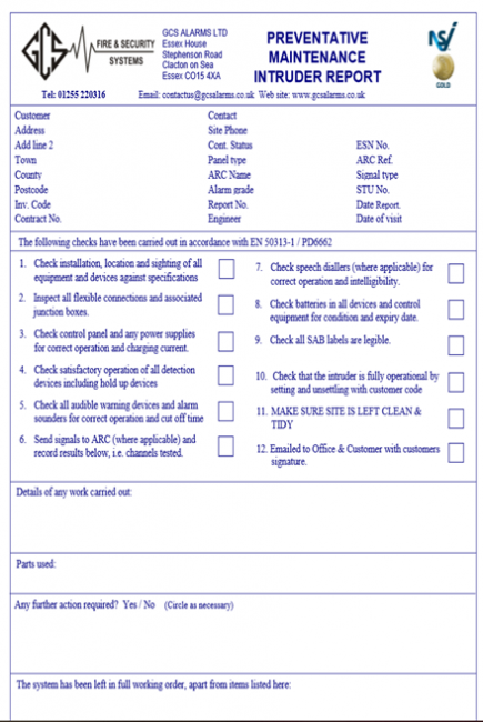 Intruder Maintenance – GCS Alarms